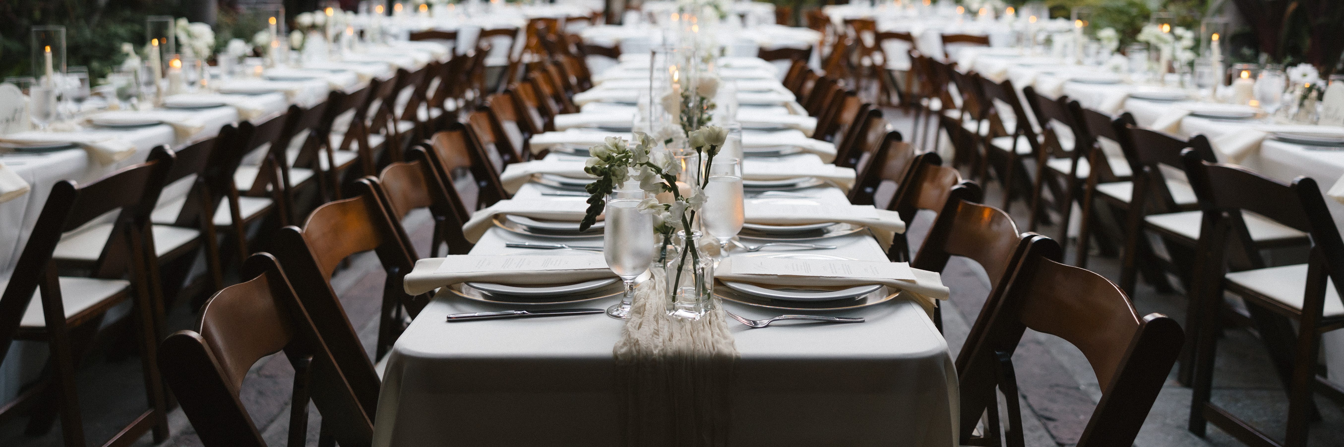 Rustic Dark Oak Farm Table 8' x 40" - Cosmos Event Rentals